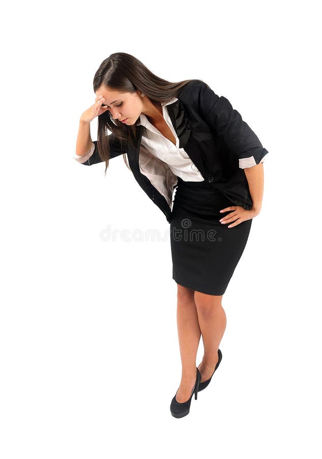 Isolated business woman stock image. Image of palm, head - 26993959