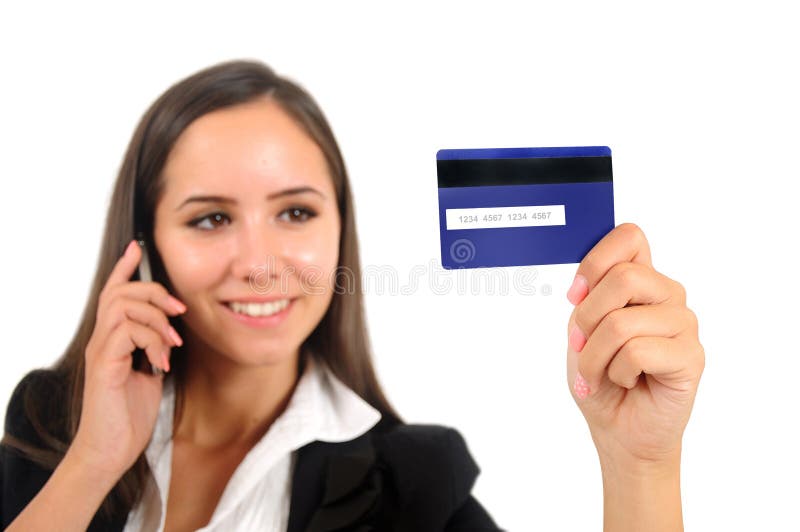 Isolated business woman stock image. Image of credit - 26994245