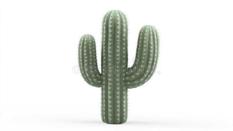 Isolated Cactus Cutout on White Background Stock Illustration - Illustration of spiky, nature ...