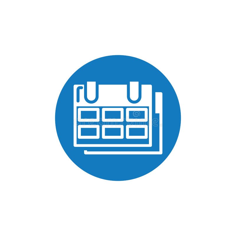 Isolated Calendar Block and Flat Design Stock Vector - Illustration of ...