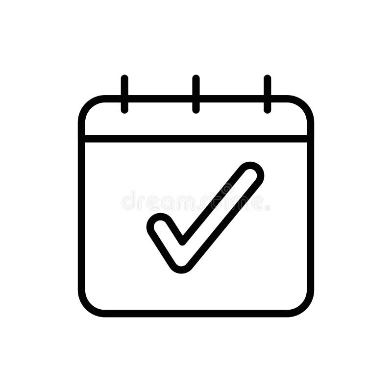 Isolated Calendar and Check Mark Vector Design Stock Vector ...