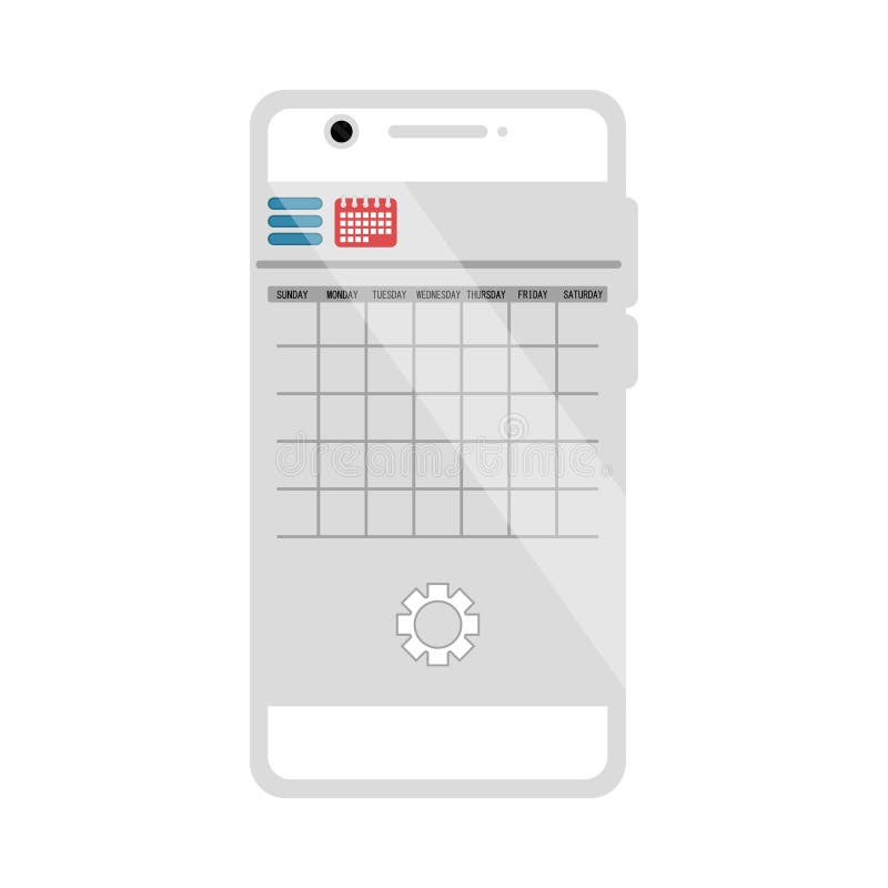 Isolated Calendar Mobile App Stock Vector - Illustration of device ...