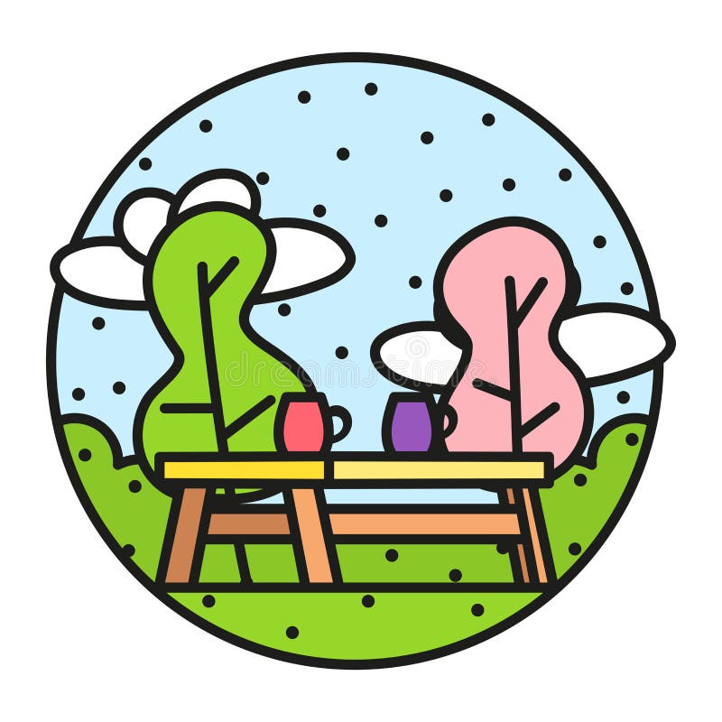 Isolated Camping Table on a Sticker Stock Vector - Illustration of ...