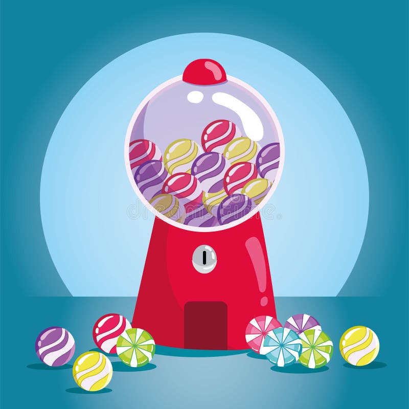 Isolated Candy Machine with Gums Vector Stock Vector - Illustration of ...