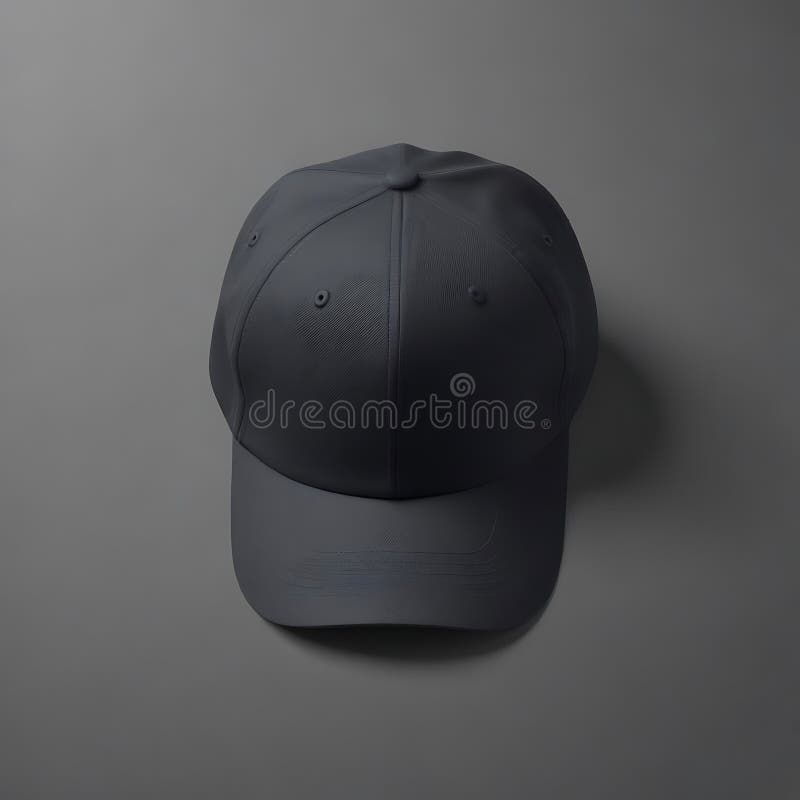 Blank Black Cap Mockup Isolated Stock Illustration - Illustration of ...
