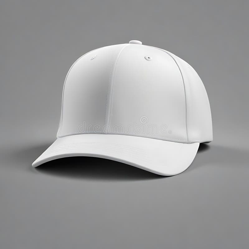 Blank White Cap Mockup Design Stock Illustration - Illustration of path ...