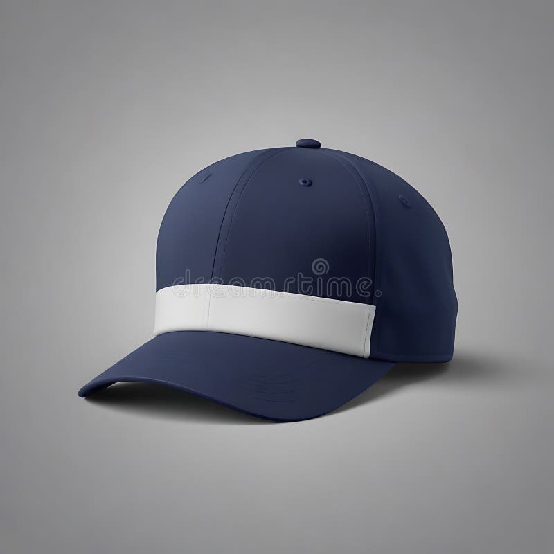 Dark Blue Cap Mockup Design Stock Illustration - Illustration of blank ...