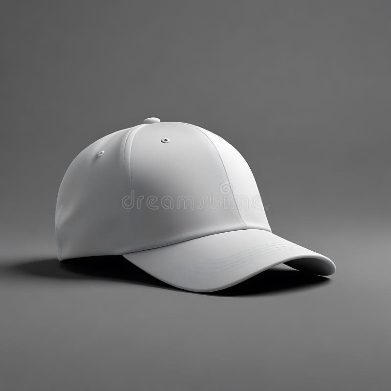 Blank White Isolated Cap Mockup Stock Illustration - Illustration of ...