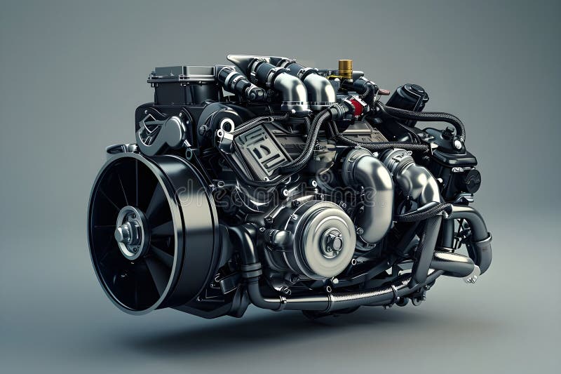 Isolated Car Engine Against Soft Background - Ai Generated Stock ...