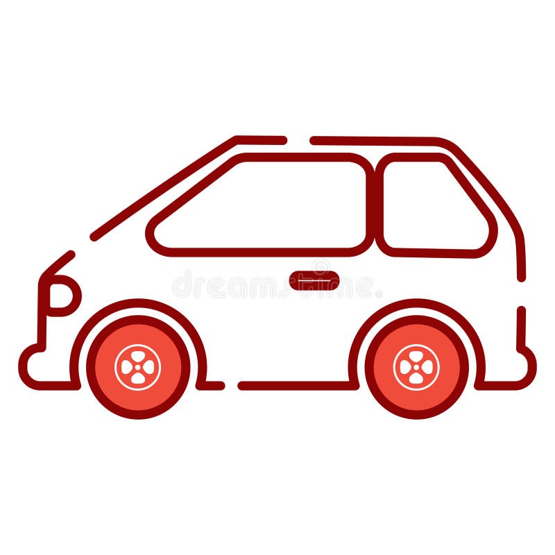 Isolated Car Icon Colored Outline Vector Stock Vector - Illustration of ...