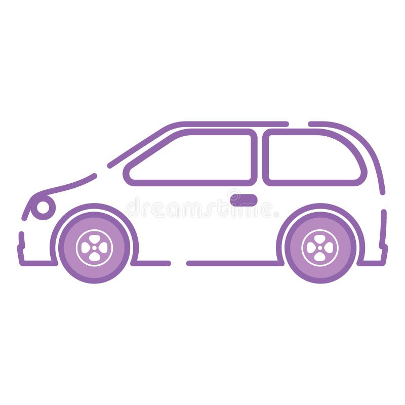 Isolated Car Icon Colored Outline Vector Stock Vector - Illustration of ...
