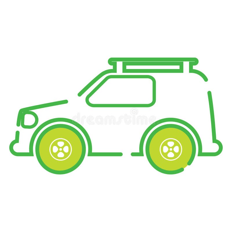 Isolated Car Icon Colored Outline Vector Stock Vector - Illustration of ...