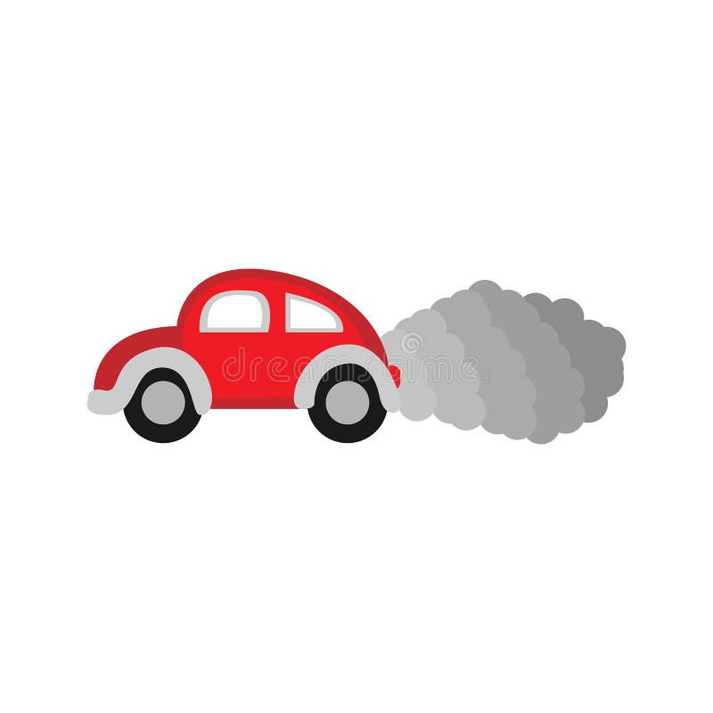 Isolated Car Icon with Smok Pollution Concept Vector Stock Vector ...