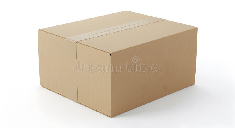 Isolated Cardboard Box Ready for Shipping or Storage on a Plain ...