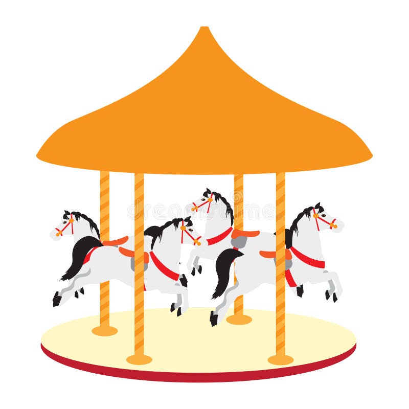 Carousel horse silhouette stock vector. Illustration of ride - 107518501