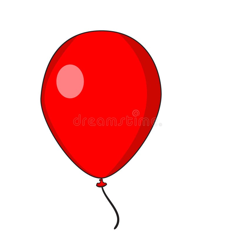 Cartoon Red Balloon stock vector. Illustration of birthday - 182684038