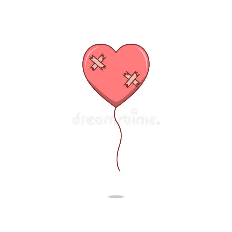 Isolated Cartoon Broken Heart Love Balloon Stock Vector - Illustration ...