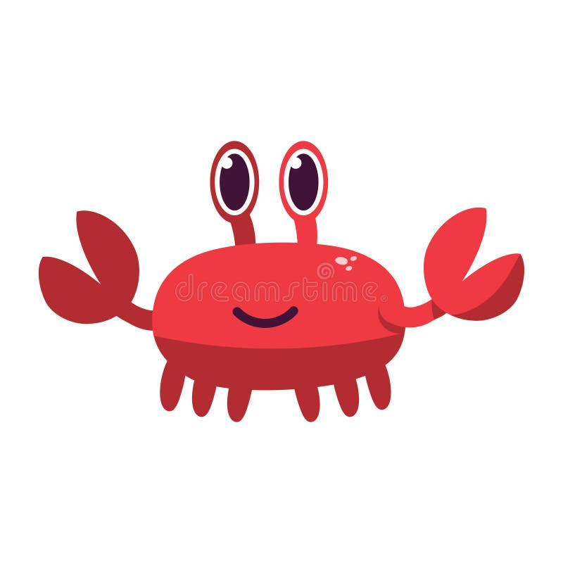 Isolated cartoon of a crab stock vector. Illustration of mascot - 203052540