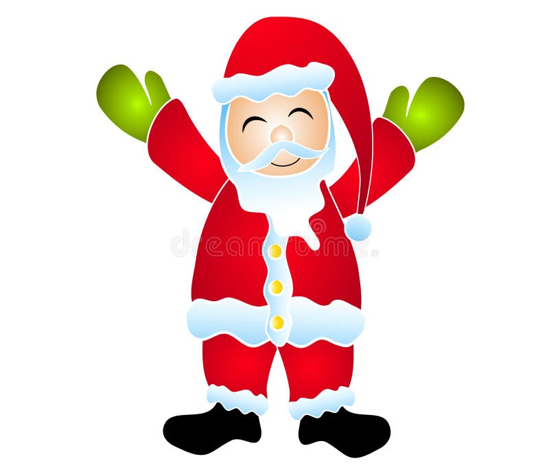 Isolated Cartoon Smiling Santa Clip Art Stock Illustration ...