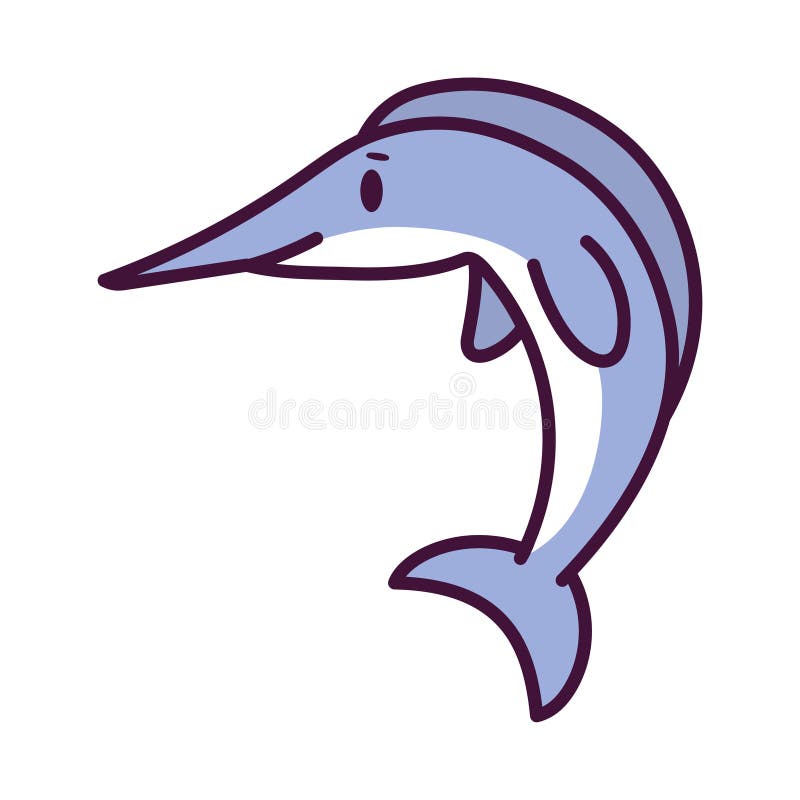 Isolated Cartoon of a Swordfish Stock Vector - Illustration of cartoon, animal: 203148190