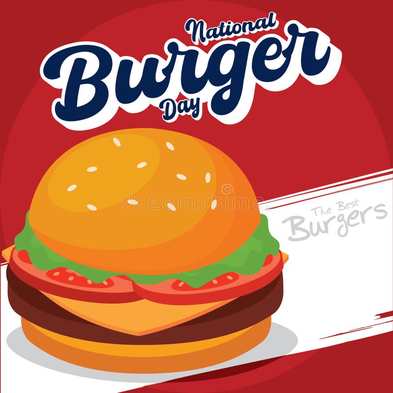 Isolated Cartoonish Hamburger Colored Burger Day Template Vector Stock ...
