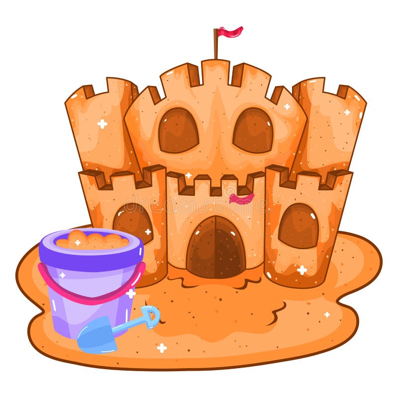 Isolated Castle Sand Draw Vector Illustration Stock Vector ...