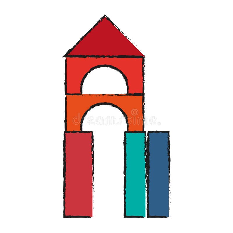 Isolated castle toy design stock vector. Illustration of object - 81355417