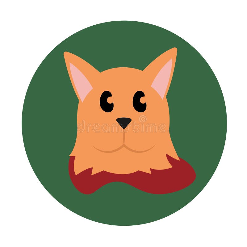 Isolated Cat Avatar with a Winter Scarf Icon Stock Vector ...