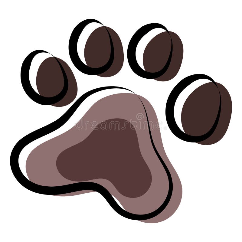 Isolated Cat Footprint Icon Cute Design Vector Stock Vector ...