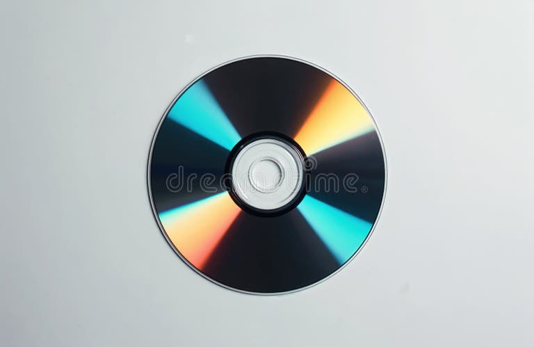 Isolated CD with Rainbow Light Refraction. Reflective Plastic Surface ...