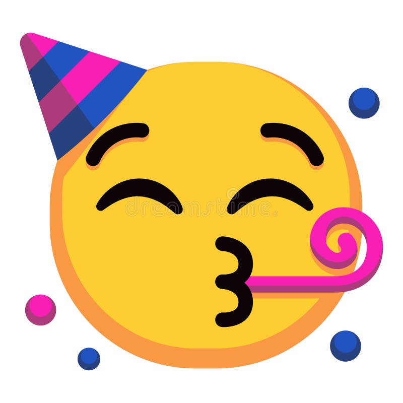 Isolated Celebrating Colored Emoji Icon Stock Vector - Illustration of ...