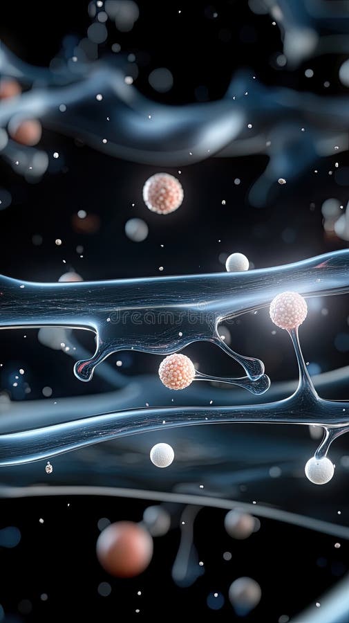 An Isolated Cell is Surrounded by Moving Spheres and Lines, Showing ...