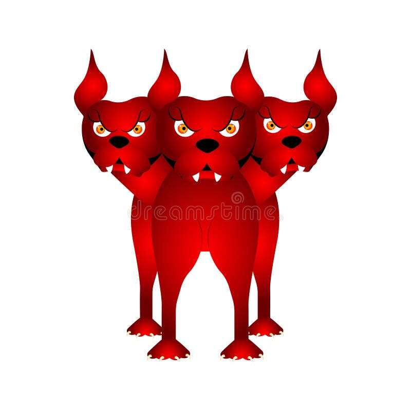 Isolated Cerberus. Fantasy Creature Stock Vector - Illustration of ...