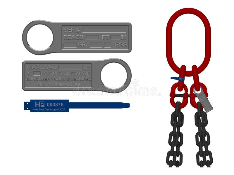 Isolated Chain Sling Identification Tag on White Background Stock ...
