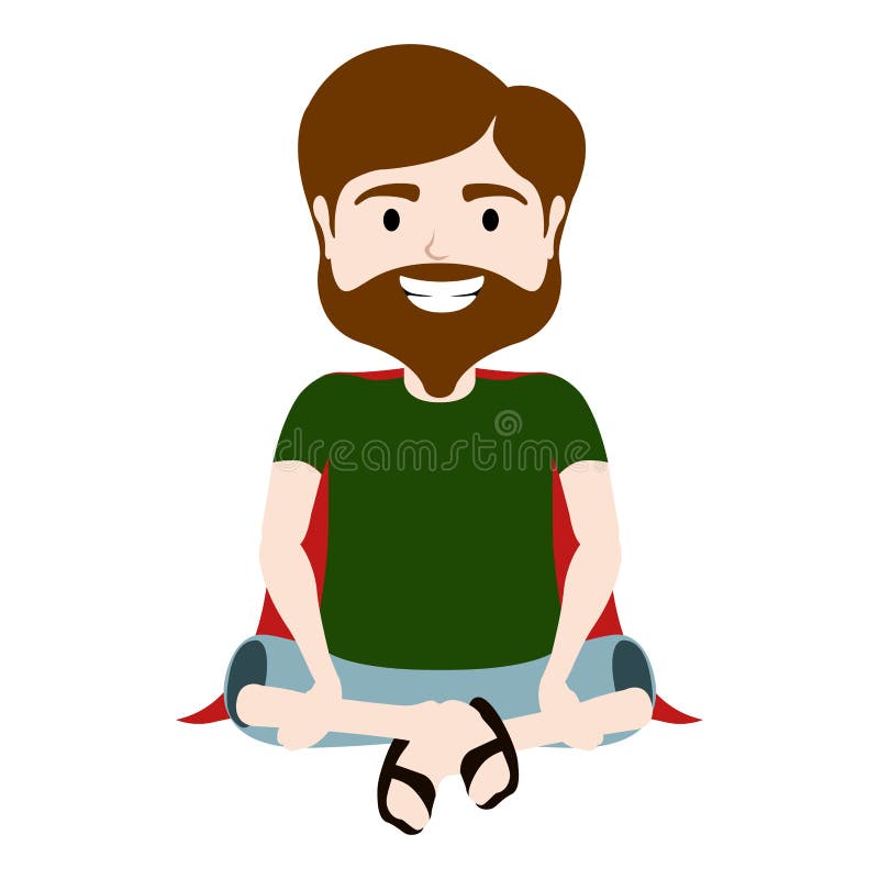 Isolated Character of Super Dad Sitting Stock Vector - Illustration of ...