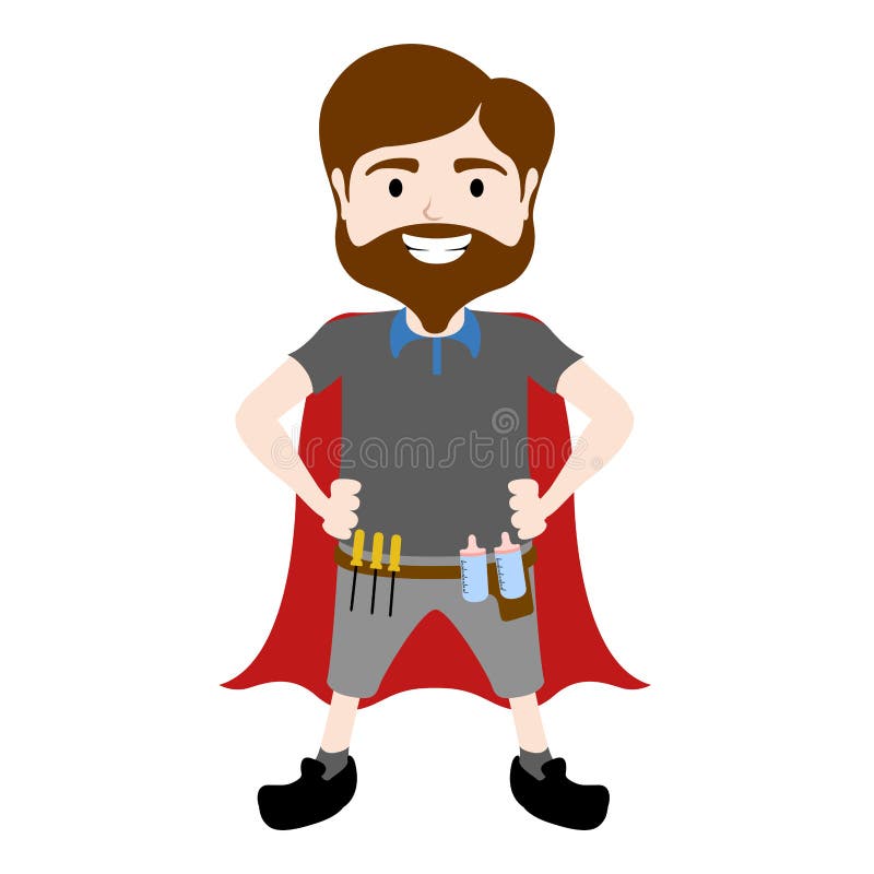 Isolated Character of a Super Dad Stock Vector - Illustration of person ...