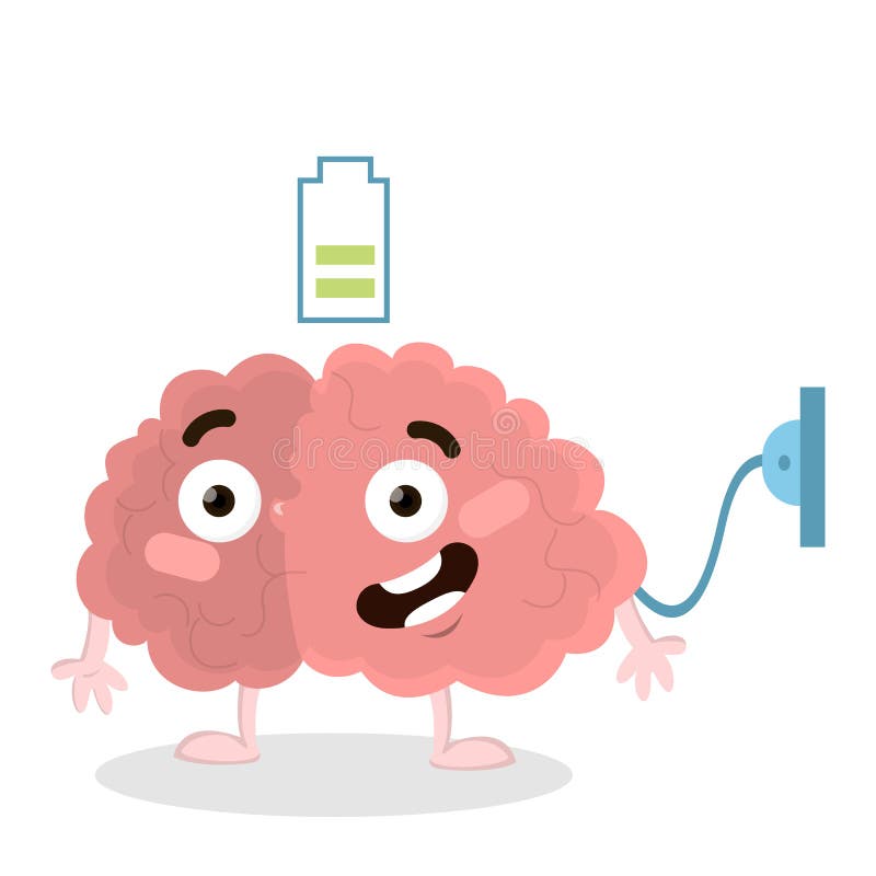 Charging brain caffeine stock vector. Illustration of health - 58586827