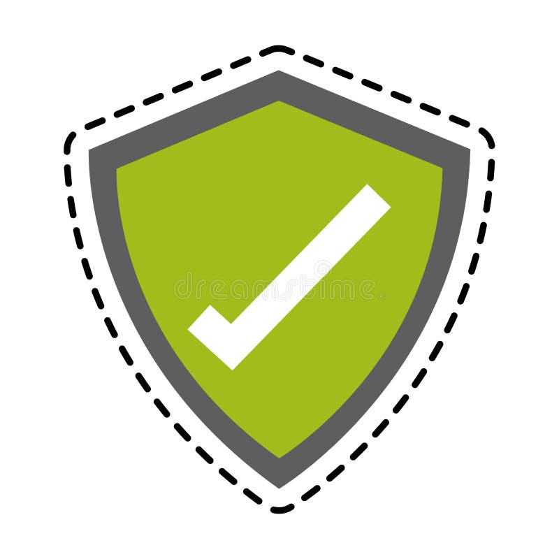 Isolated Check Mark Inside Shield Design Stock Vector - Illustration of ...