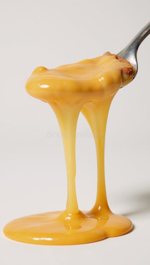 Isolated Cheese Slice Illustration Showcasing Melted Cheese with Fluid ...