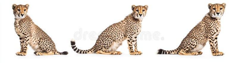 Isolated Cheetah Wildlife Animal Group on Transparent Background Stock ...