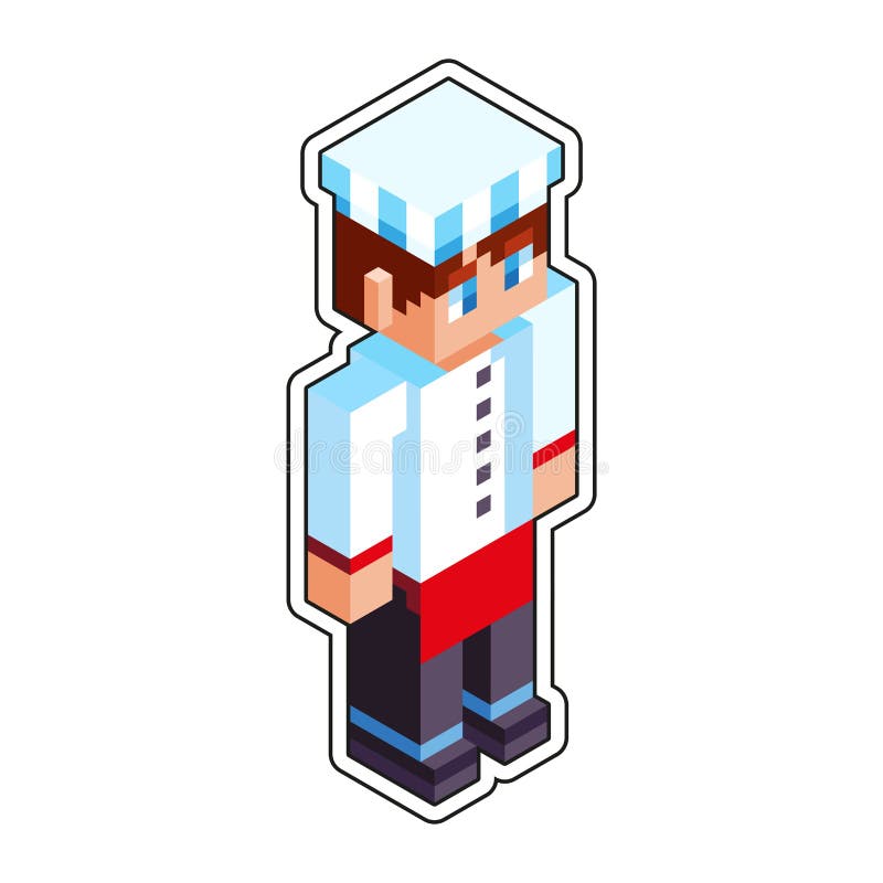 Isolated Chef Minecraft Vector Illustration Stock Vector - Illustration ...
