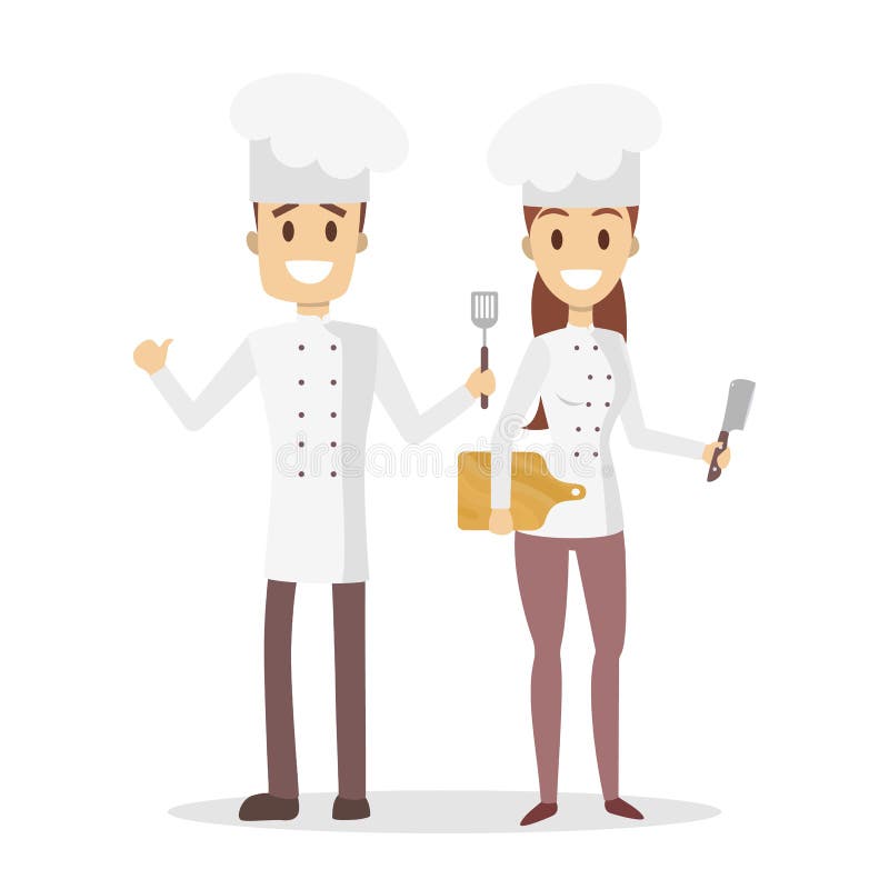 Isolated chefs couple. stock vector. Illustration of owner - 110873290