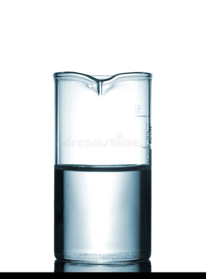 Isolated Chemical Beaker on Table with Solution Stock Image - Image of ...