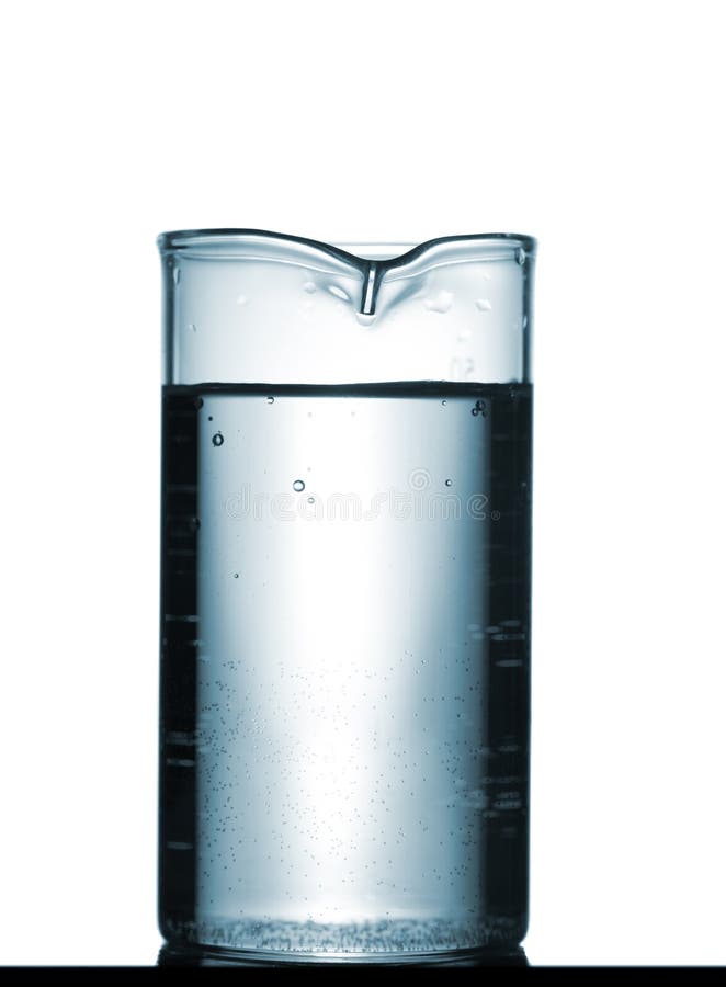 Isolated Chemical Beaker on Table with Solution Stock Photo - Image of ...