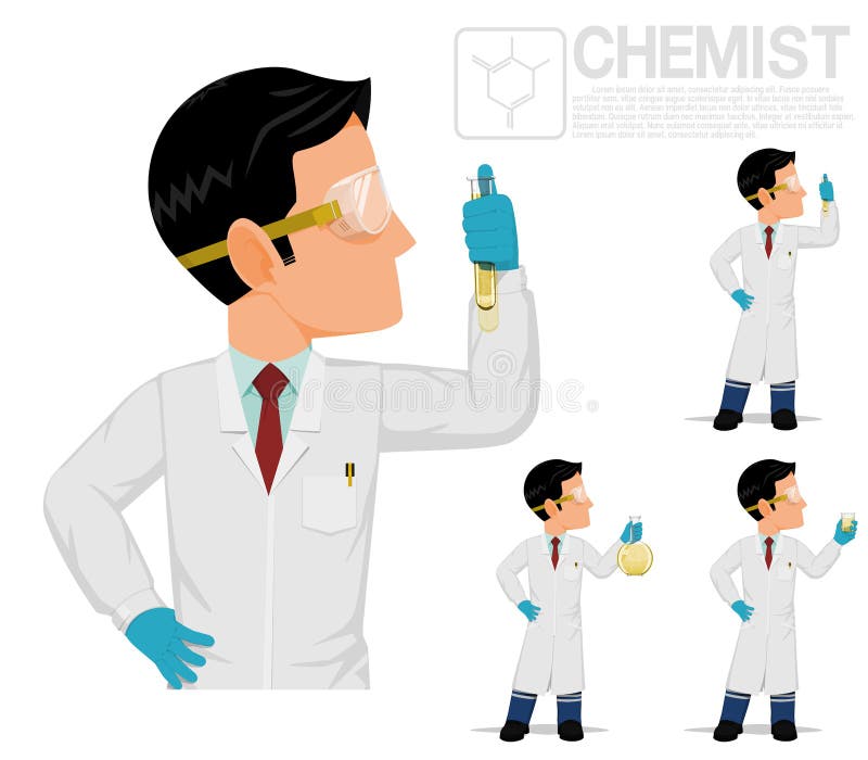 Isolated Chemist with Tube on White Background Stock Vector ...