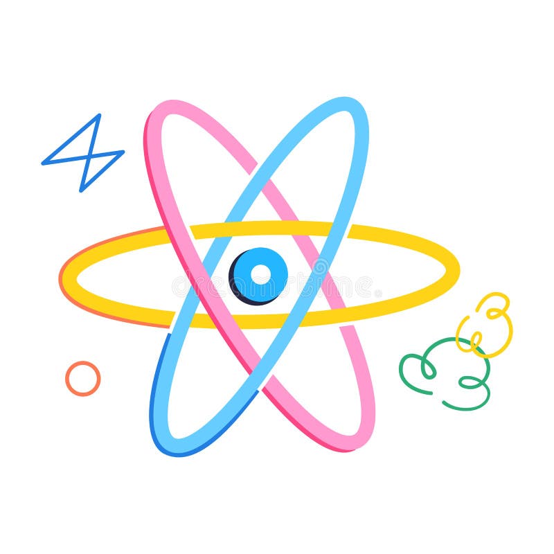 Isolated Chemistry Atom Icon School Supply Flat Design Vector Stock ...