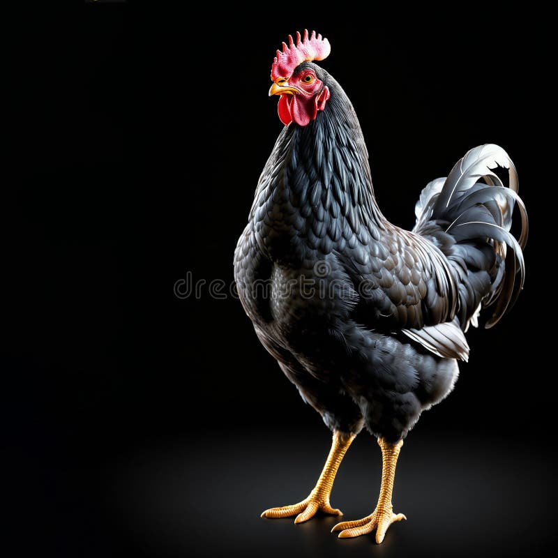 Beautiful Chicken Isolated on Dark Background, Full Posture - Ai ...