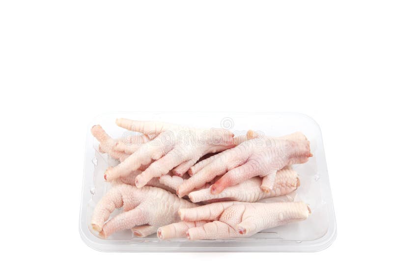Isolated of Chicken Feet on Plastic Plate Stock Image - Image of meat ...