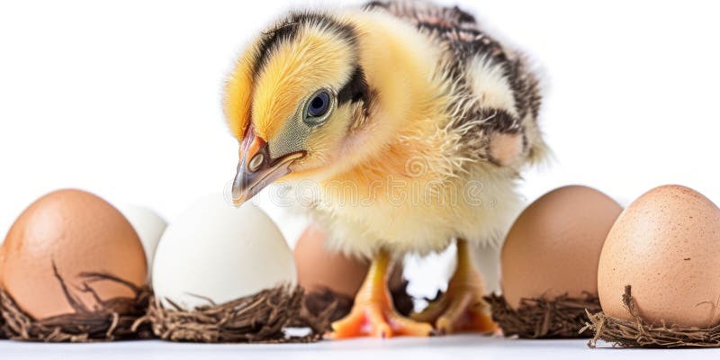 Isolated Chicken or Hen Hatchling with Eggs Stock Illustration ...