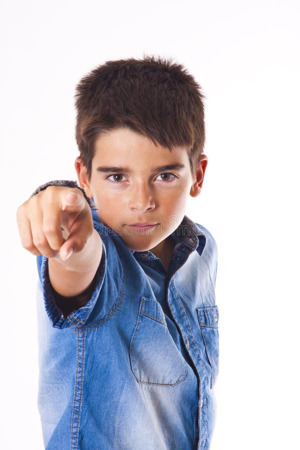 Isolated child pointing stock photo. Image of notice - 77570686